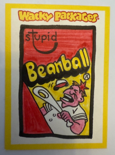 2013 Topps Wacky Packages "Beanball" Artist Sketch 1/1 Card | eBay
