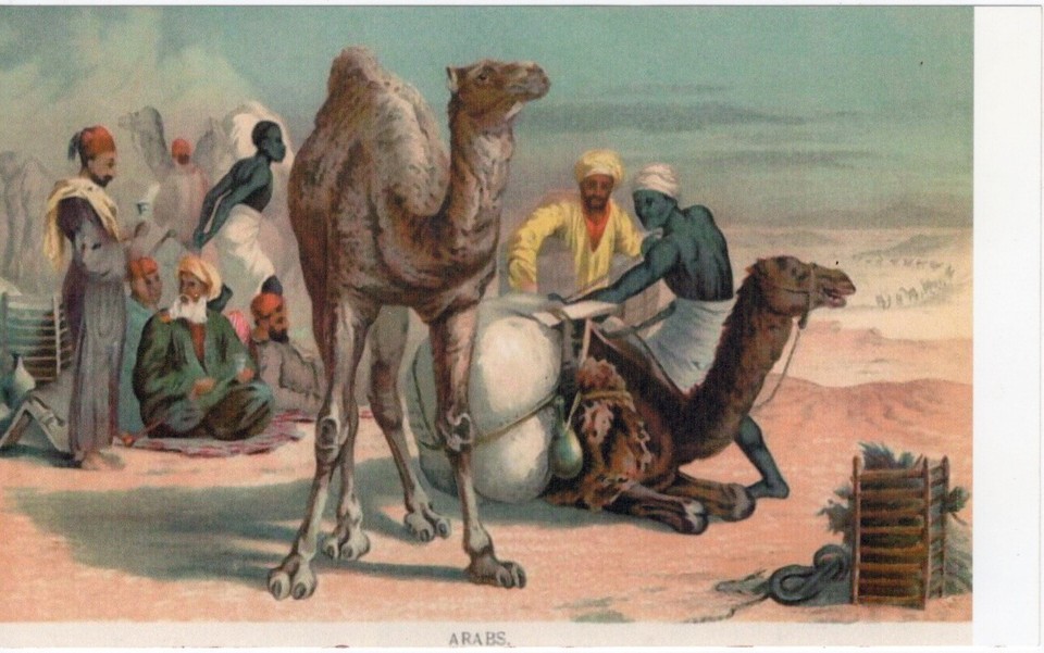 3 vintage scenes - Arab Middle Eastern life - camels, caravans - Jean ...