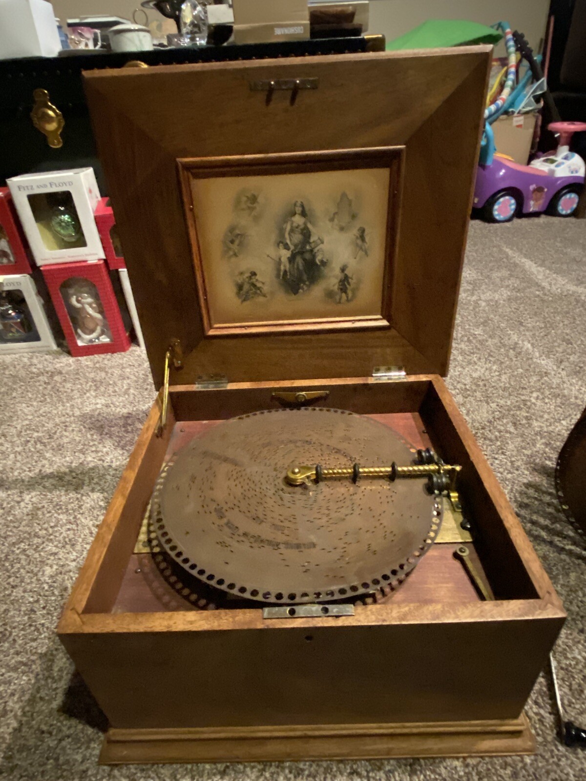 Regina Vintage Music Box in Mint Condition Includes 22 Copper Records ...