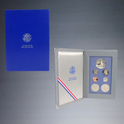 1986 UNITED STATE MINT 1986 LIBERTY PRESTIGE 7 COINS PROOF SET IN BOX ...