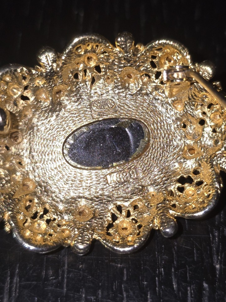 Vintage Sphinx Gold Tone Brooch A829 | Signed British Costume Jewellery ...