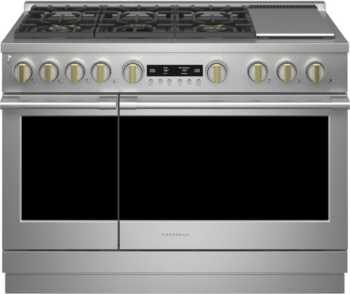 ZDP486NDTSS-Monogram 48" Statement Pro Dual Fuel Range 6 Burner Griddle ...