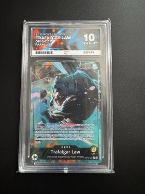 One Piece OP10-022 Trafalgar Law Parallel Leader Ace 10 Gem Mint Royal ...