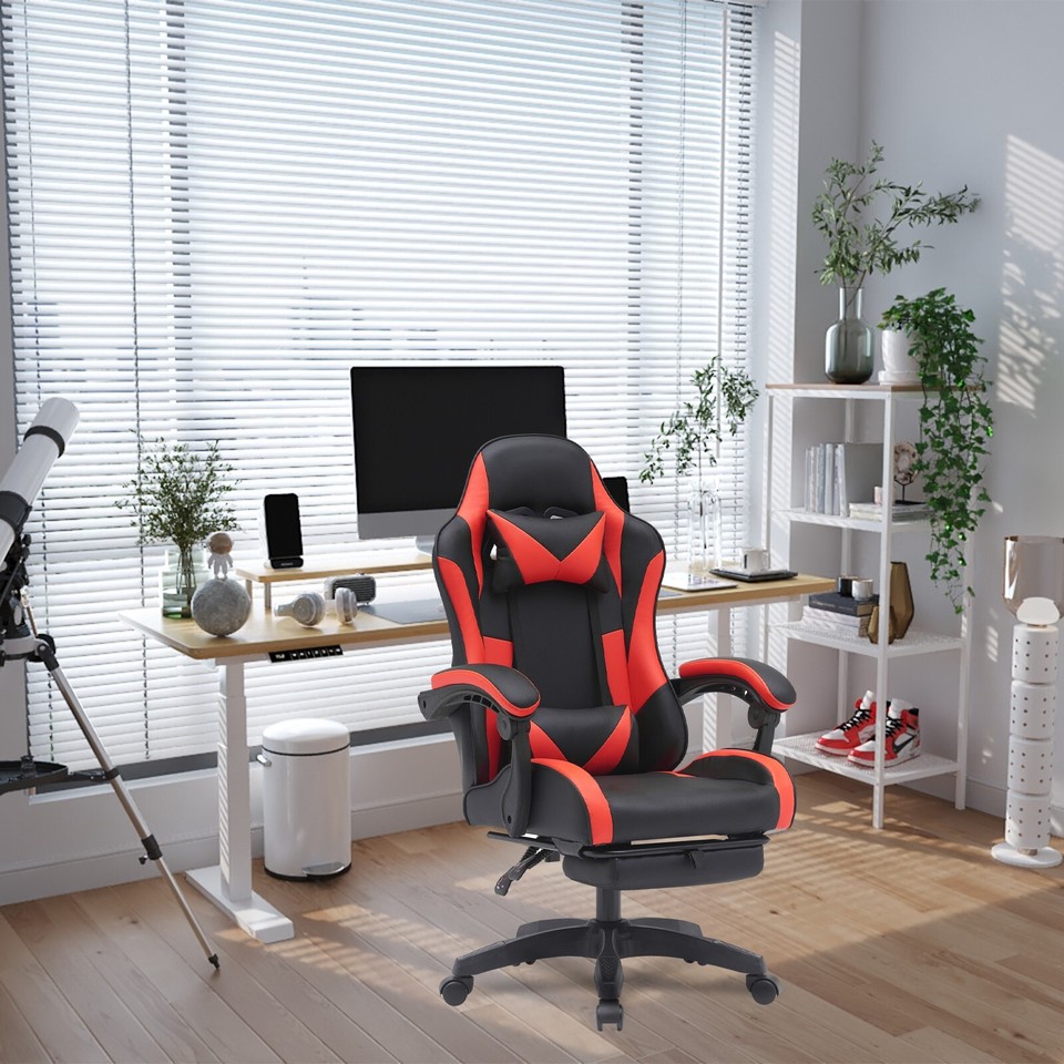 Gaming Chair Swivel Computer Racing Ergonomic Office Chair w/ Footrest ...
