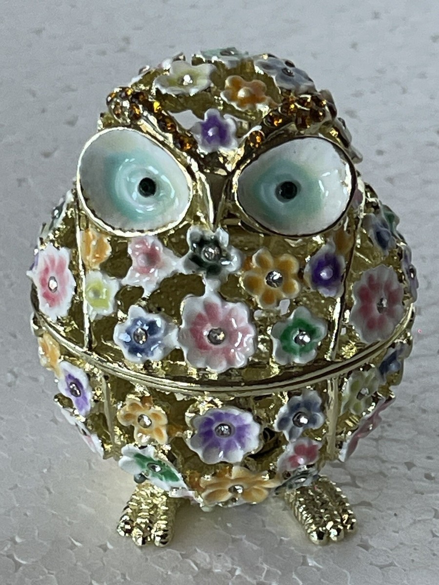 Owl Jeweled Trinket Box
