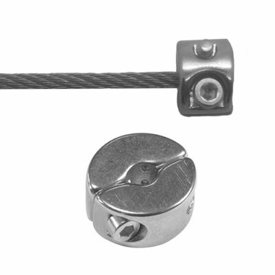 Stainless Steel Wire Rope End Stopper Stop 2 Grub Screws 2mm - 8mm UK ...
