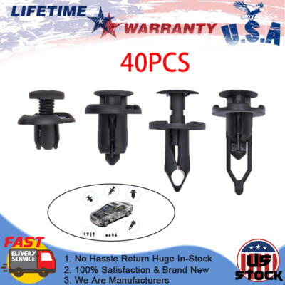40PC Car Body/Bumper Push Pin Rivet Retainer Trim Moulding Clip ...