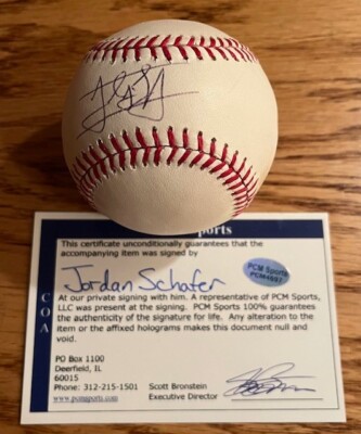 JORDAN SCHAFER Autographed Signed OML Baseball PCM Sports COA | eBay