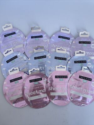 Lot of 12 Freeman Brightening sheet face masks Detoxifying Brightening ...