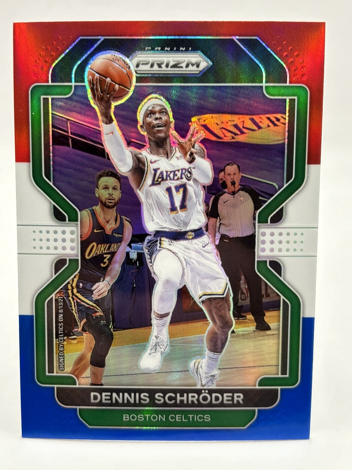 2021-22 Panini Prizm Dennis Schroder #20 Red White and Blue Prizm ...