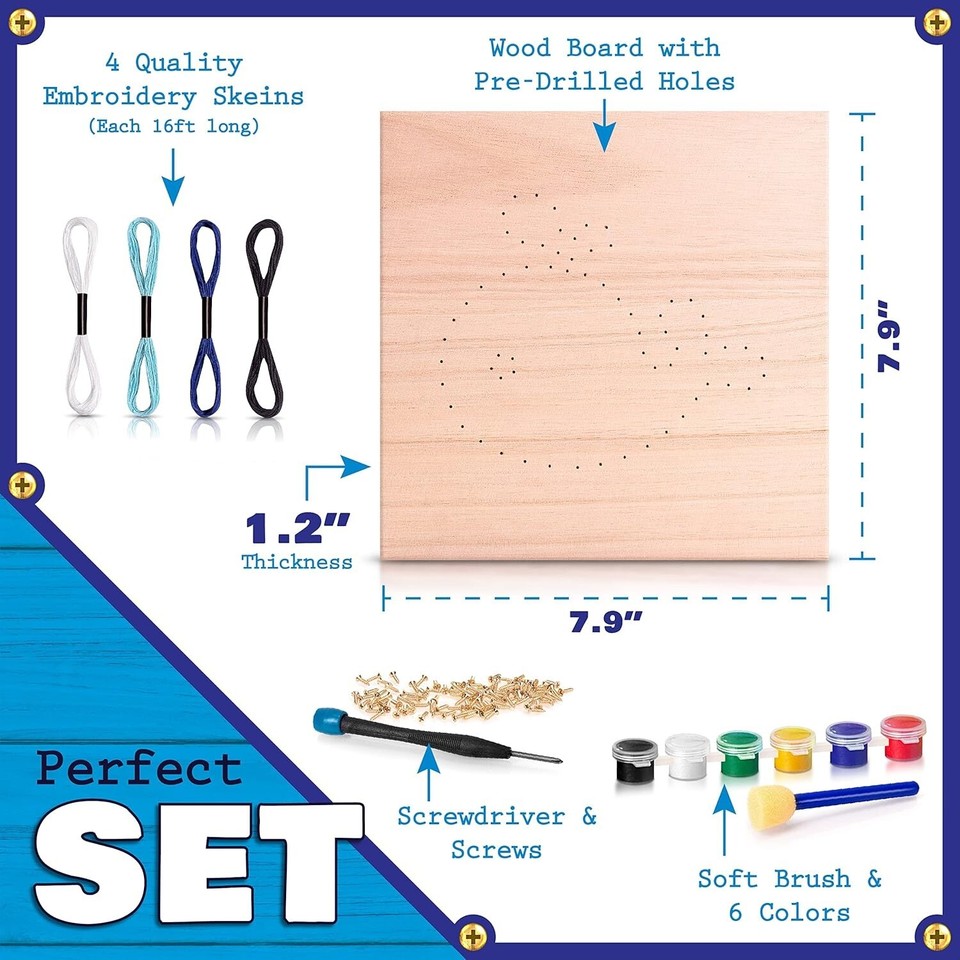 Whale String Art Kits ~~ 2 KITS~~ DIY CRAFT SUMMER FUN Superkit 3D Wood ...