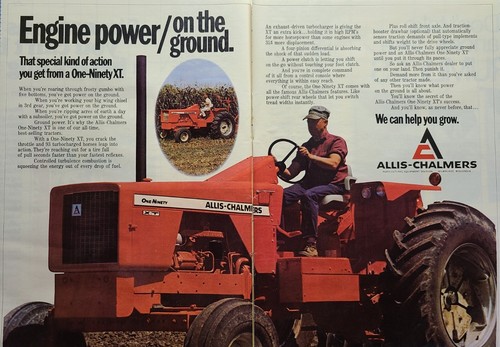 Vintage Print Ad 1972 Alice-Chalmers One-Ninety XT Farm Tractor Farmer ...