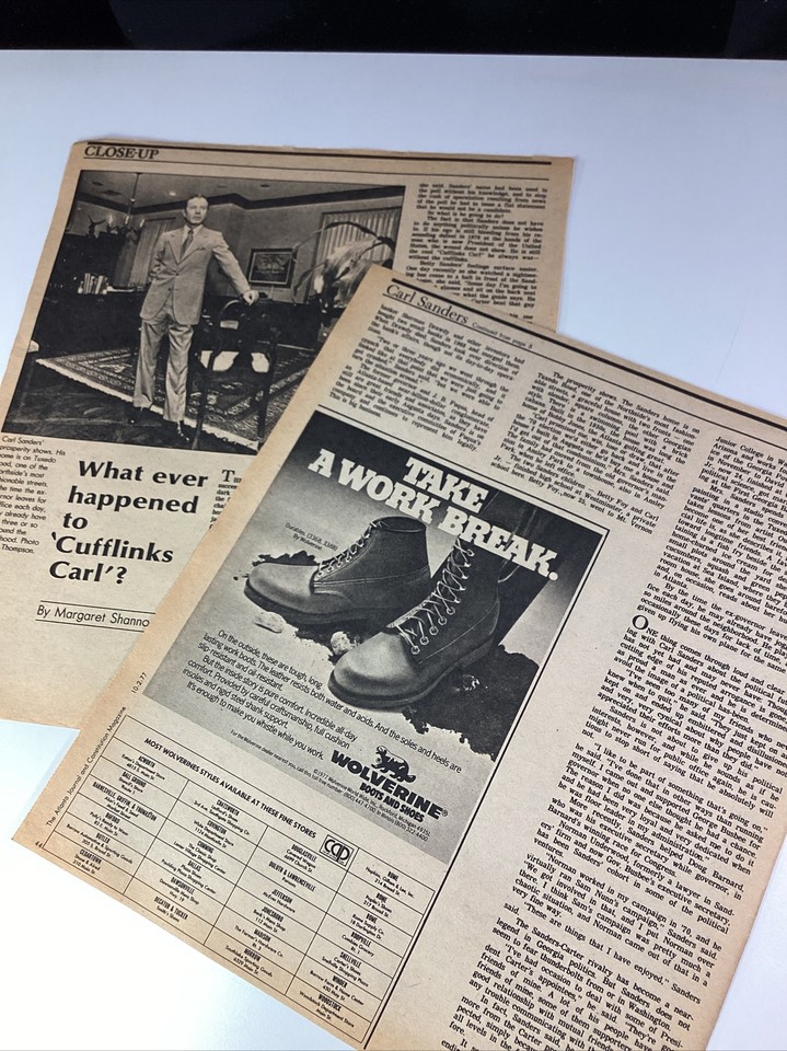 Atlanta GA Print Article 1977 AJC Carl Sanders Tuxedo Road Governor | eBay