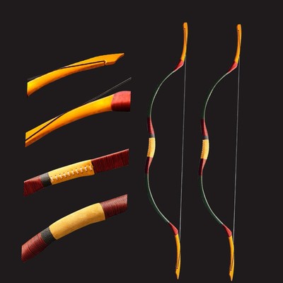 54" Traditional Han Long Bow Handmade Horse Bow Recurve Bow Archery ...