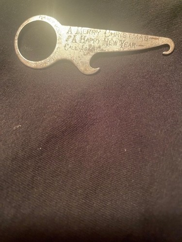 HANDY POCKET COMPANION OPENER RULER & KEY FOB MERRY CHRISTMAS PAT 1905 ...