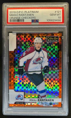2019-20 O-Pee-Chee Platinum Mikko Rantanen Orange Checkers #7/25 PSA 10 ...