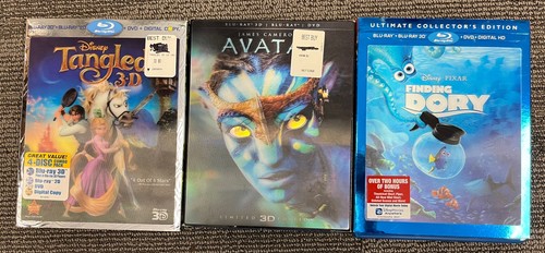 Disney Tangled /Finding Dory/ Avatar 2D and 3D Movies Blue-ray and DVD ...