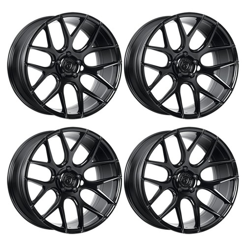 4 x Dolce Monza Gloss Black Wheels 5x120 20x10 +40et High Performance ...