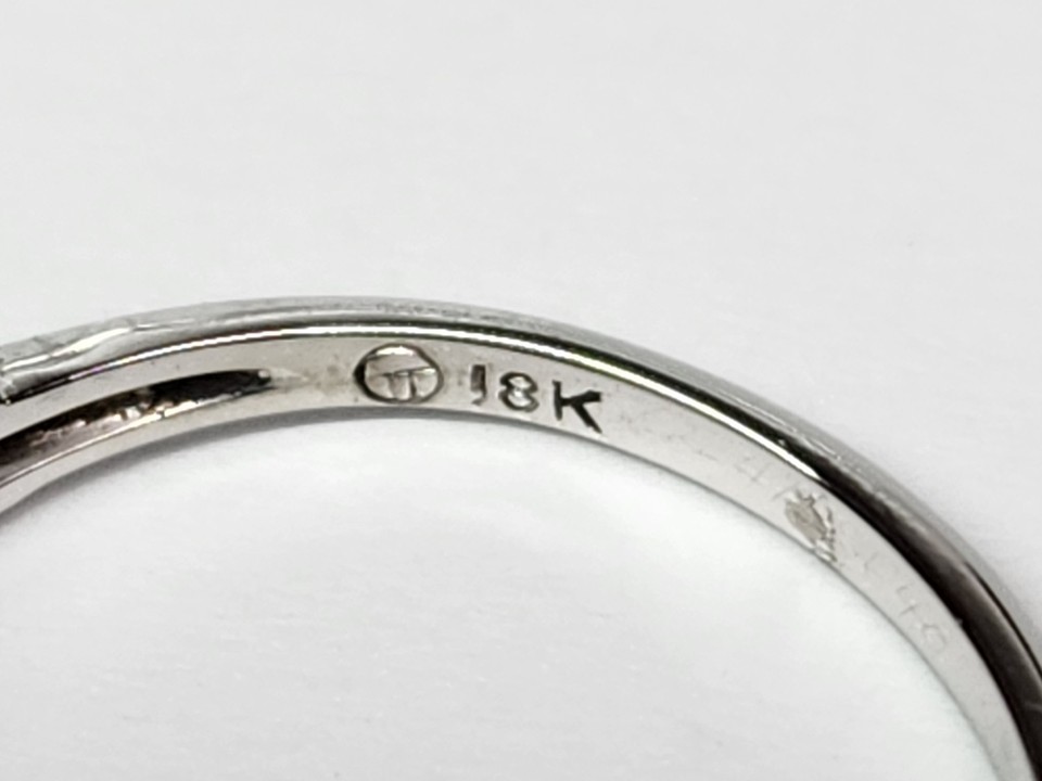 Vintage ORANGE BLOSSOM Signed 17k White Gold Diamond Engagement Promise ...