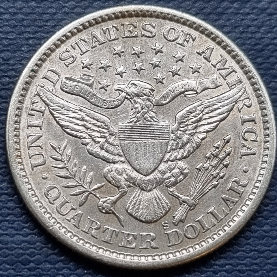 1895 S Barber Quarter 25c High Grade UNC Uncirculated Details #93655 | eBay