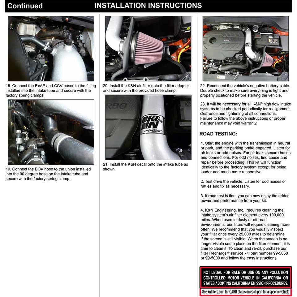 K&N 69-5330TS Performance Cold Air Intake Kit for 2022-2023 Hyundai ...