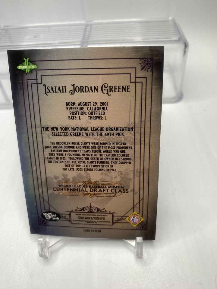 2020 Negro League Baseball Museum Centennial Draft Class Gold Isaiah ...