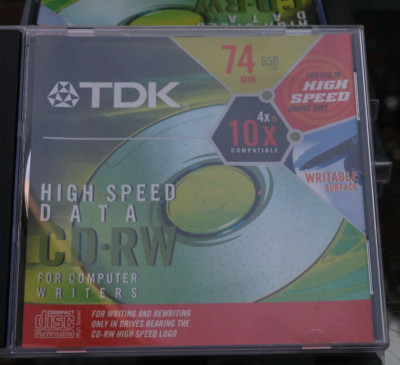 Lot of 7 TDK CD-RW High Speed Computer Data CDs - 74 Min 4x to 10x ...