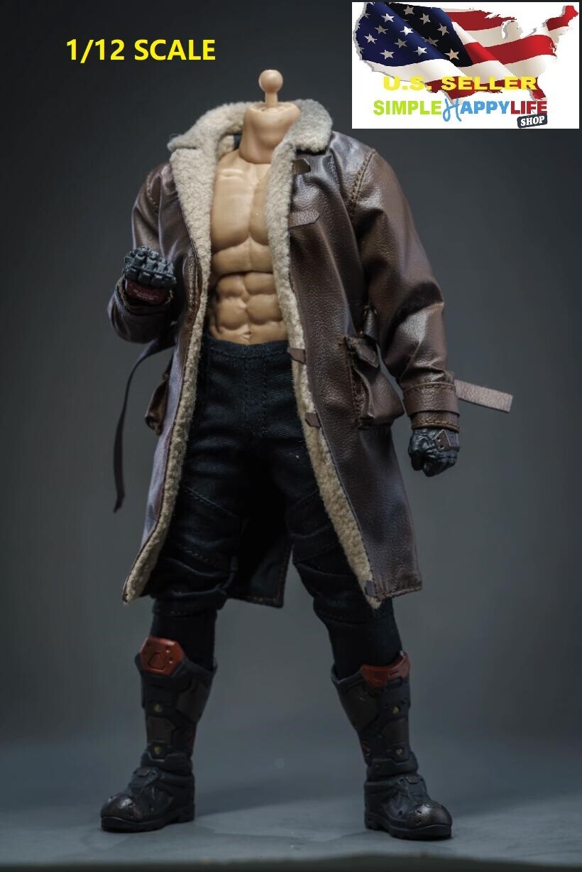 1/12 Brown fur Coat for 6" Bane SHF Nota Mezco MixMax PHICEN TM02A ...