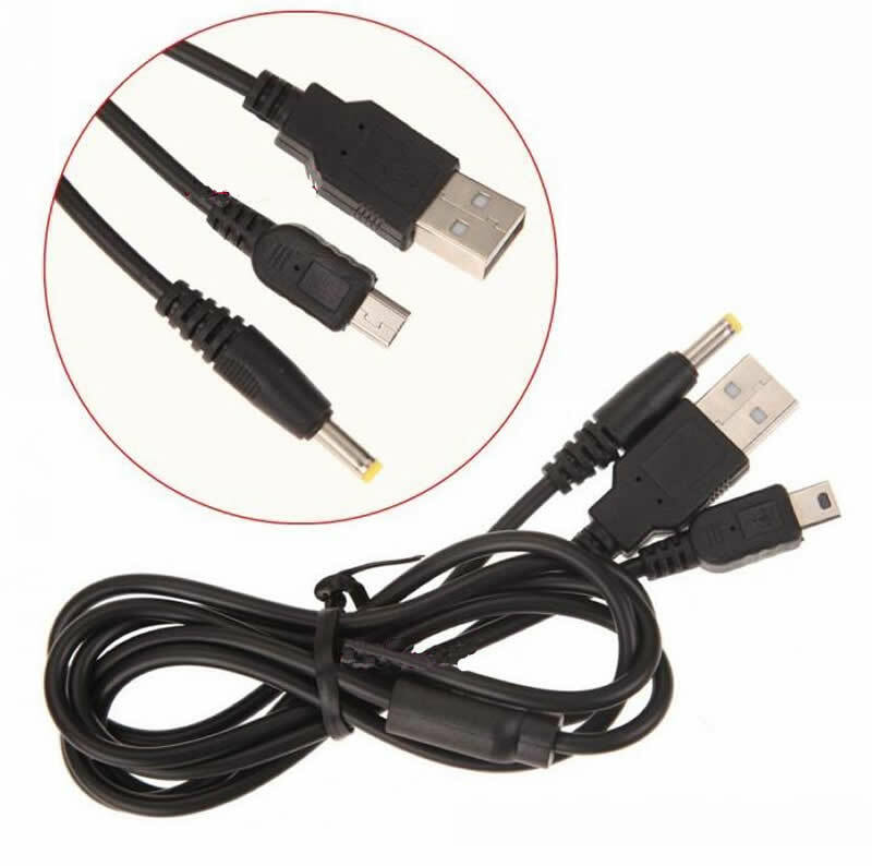 For Sony PSP 1000/PSP Silm & Lite 2000/3000 2In 1 USB Data Charge Cable ...