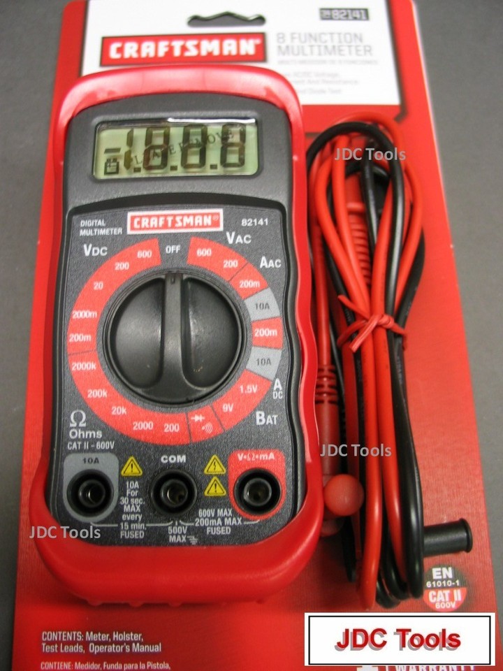 CRAFTSMAN Digital Multimeter Volt AC DC Tester Meter Voltmeter Ohmmeter ...