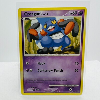 Pokémon Croagunk LV.10 101/147 Platinum 2009 Supreme Victors Common ...