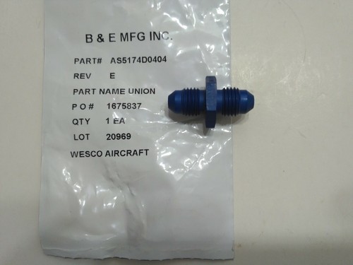 AS5174D0404 AN815-4D NSN 4730-00-834-9560 UNION ALUMINIUM MALE TO MALE ...