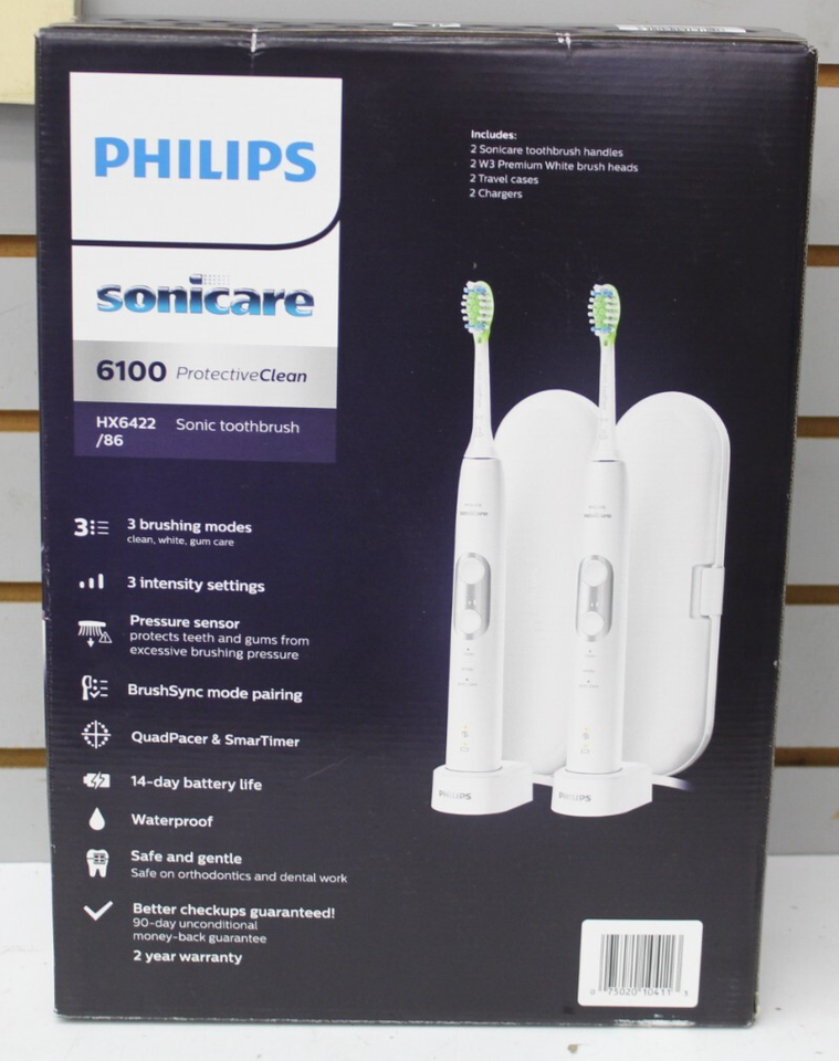 2 Pack Philips Sonicare 6100 Protective Clean Electric Toothbrush ...