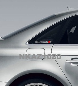 AUDI Vinyl Decal sticker Sport Racing window emblem SILVER/RED | eBay