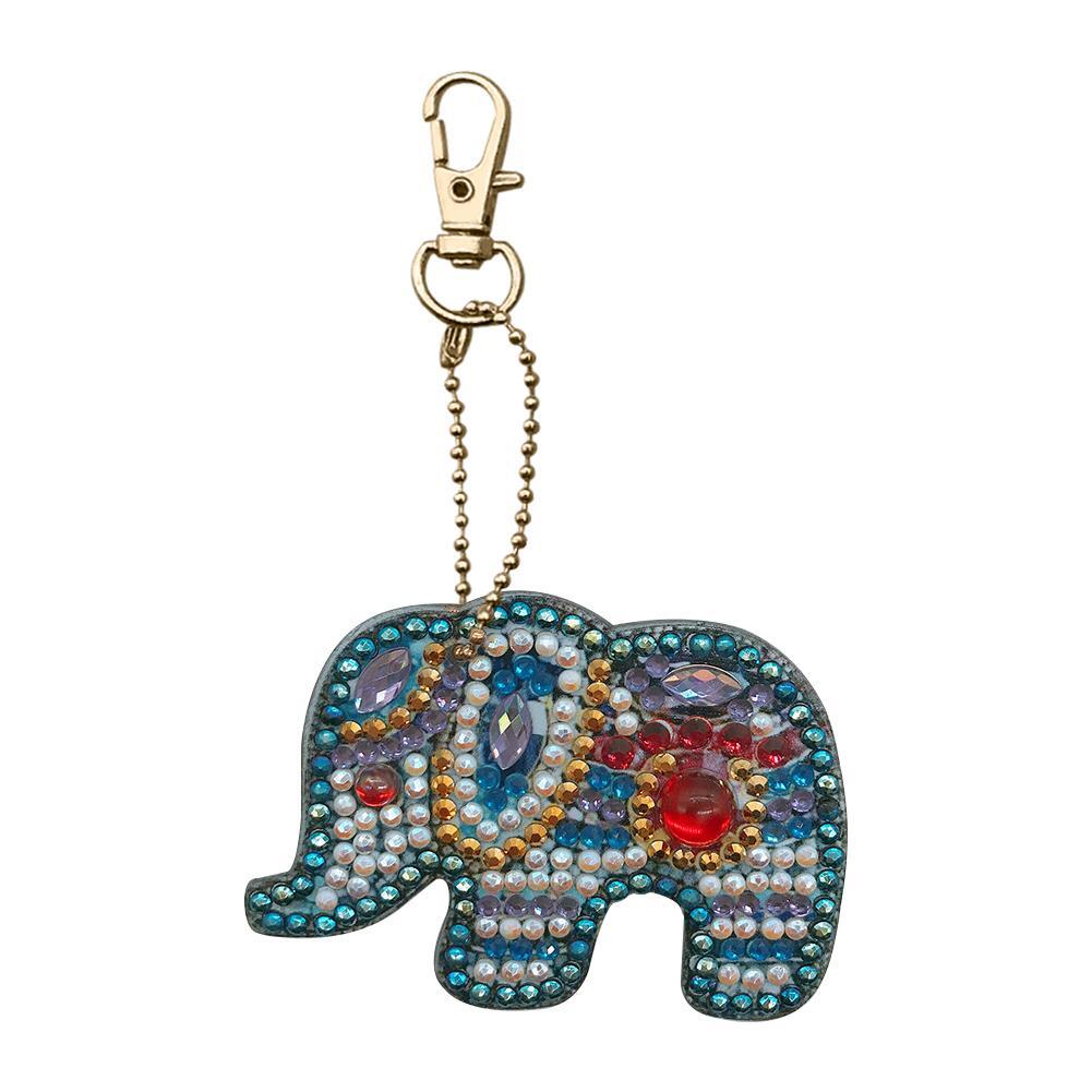 AU 5pcs DIY Full Special Shaped Diamond Painting Elephant Keyring ...