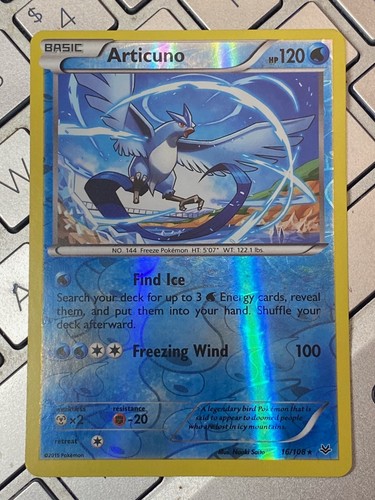 Pokemon Articuno 16/108 Reverse Holo Roaring Skies 2015 mint / near ...