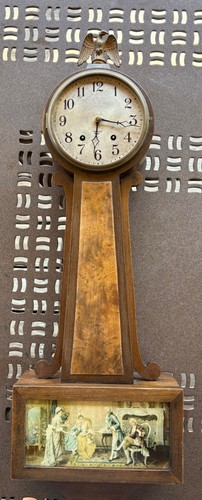 Vintage Gilbert Banjo Wall Clock Colonial Motif Parts Repair | eBay