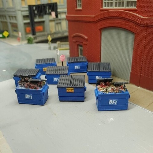 1/87 HO Scale Set of 8 BFI trash dumpsters. Resin 3d printed models. | eBay