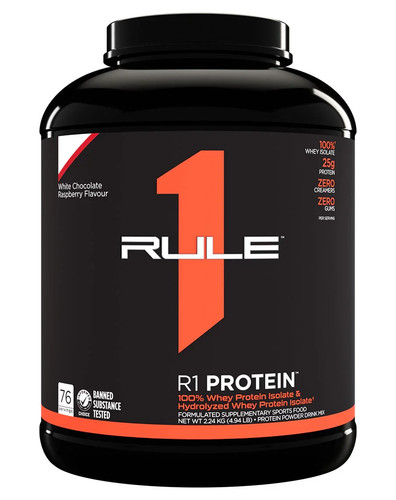 RULE ONE R1 PROTEIN | 5LB | RULE 1 | ISOLATE HYDROLYSED | BCAA | WHITE CHOC RASP | eBay Australia