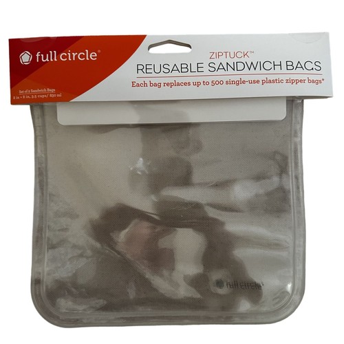 Full Circle Ziptuck Reusable Sandwich Bags 2-Pack BPA-Free Food-Safe ...