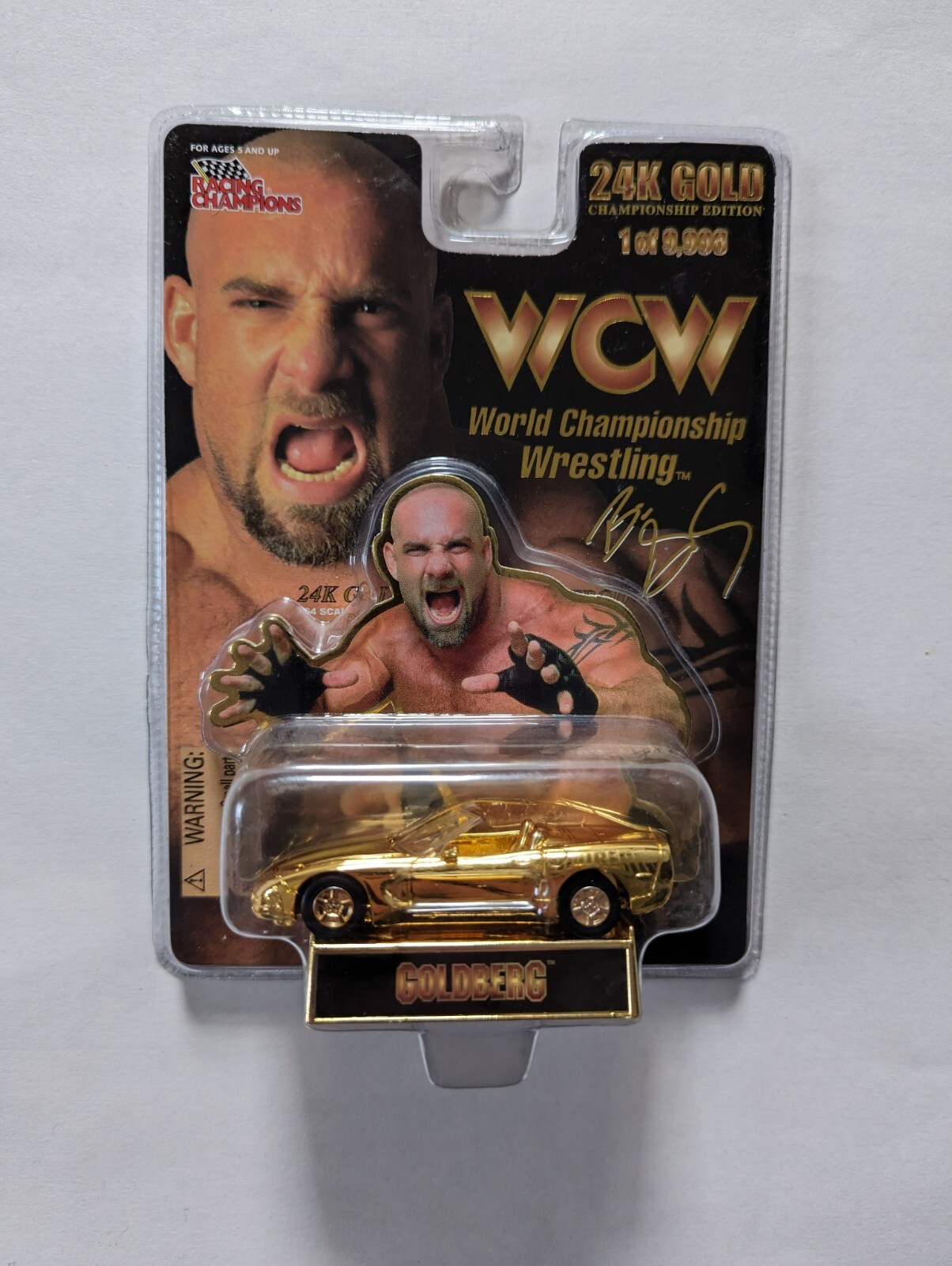 WCW Racing Champions Goldberg Diecast Car 24K Gold MOC 1 of 9,998 | eBay