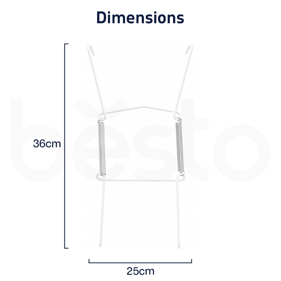 Wire Plate Holder Hanger Wall Display Hanging Art Deco White Adjustable ...