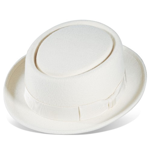 Pork Pie Hats for Men/Women, 100% Wool Felt Hat Short Brim Stout ...