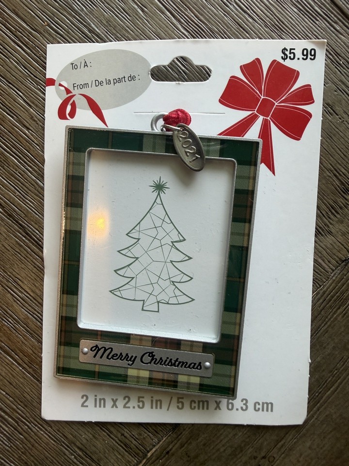 2021 CHRISTMAS TREE PHOTO PICTURE METAL FRAME ORNAMENT YOUR PICK! | eBay