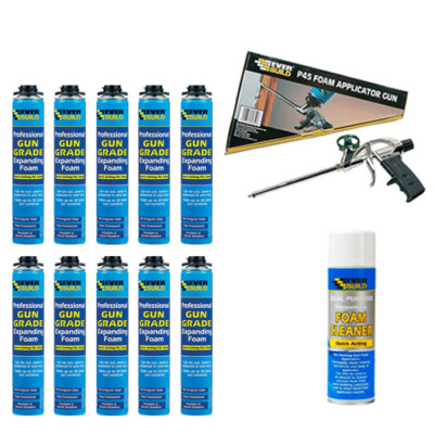 Everbuild Expanding Foam Kit Polyurethane Professional Gun Grade Foam ...
