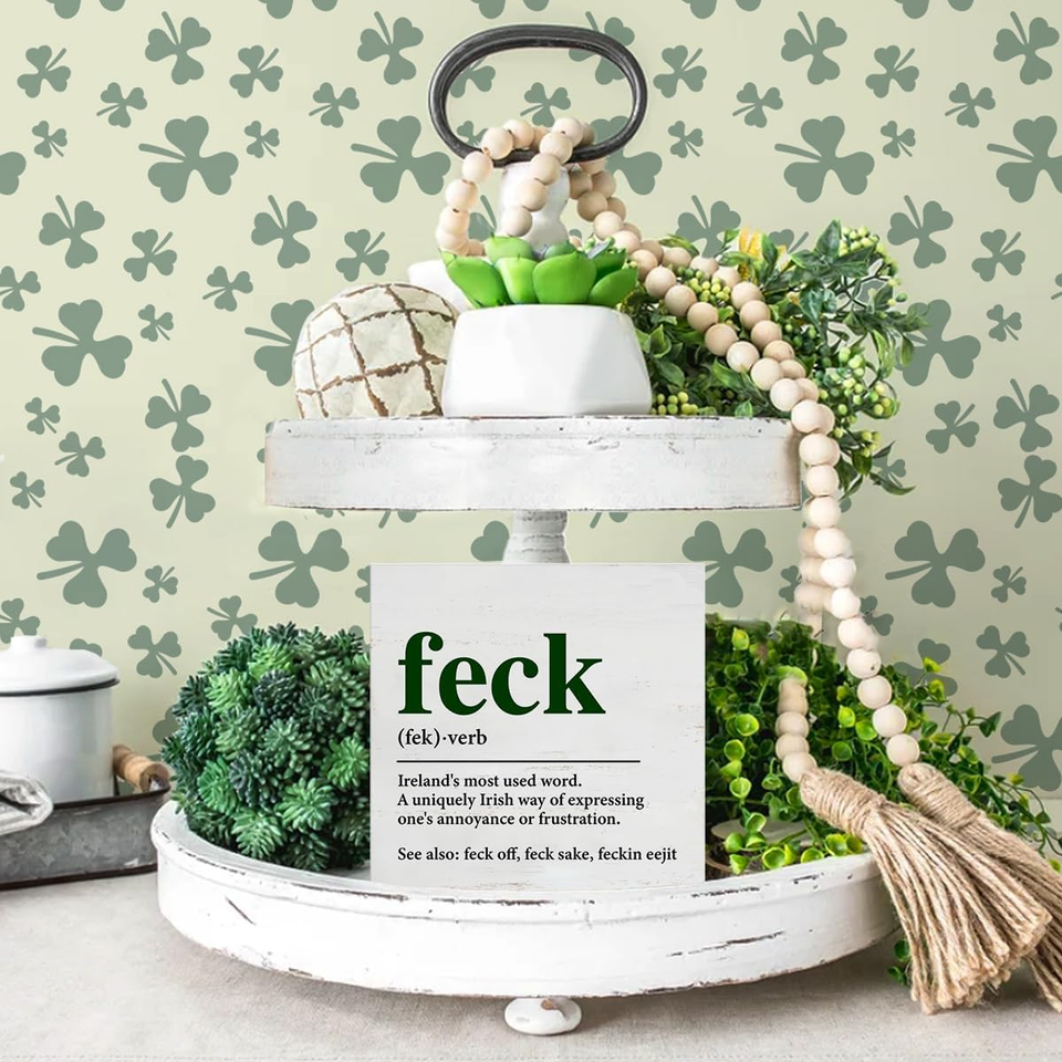 St. Patricks Day Decor Feck Definition Wooden Sign St. Patricks Day ...