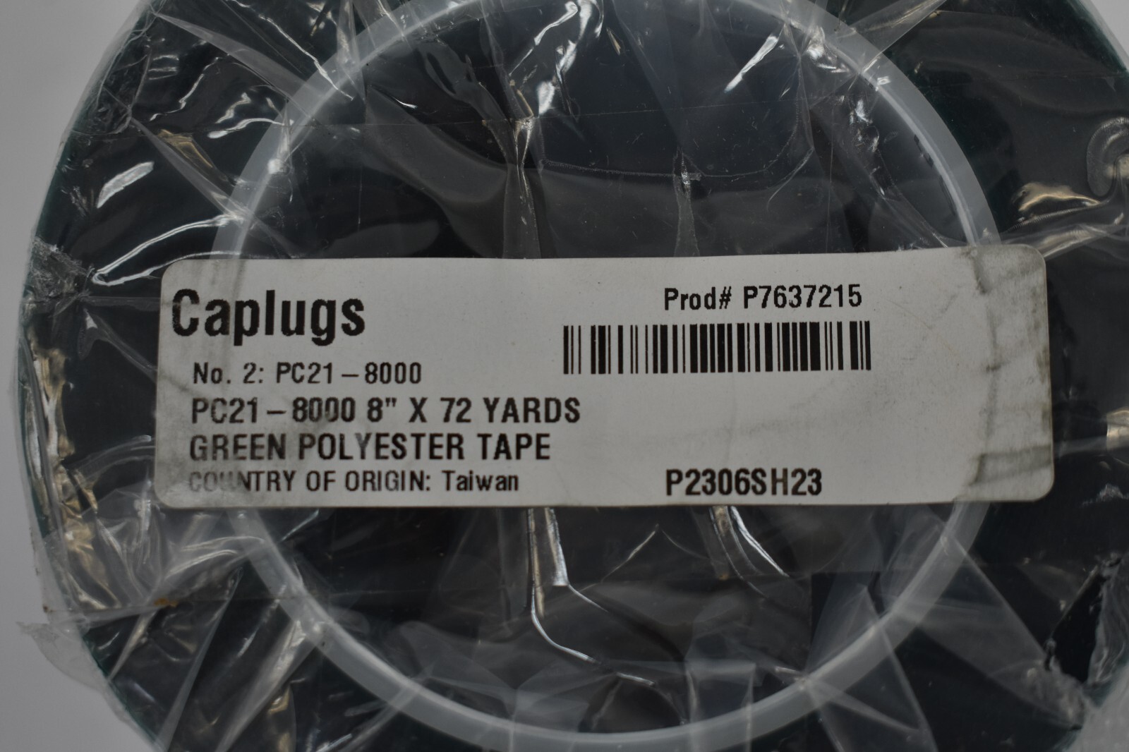 Caplugs High Temperature Masking Tape 8" x 72yd 3.5Mil Thick Green ...