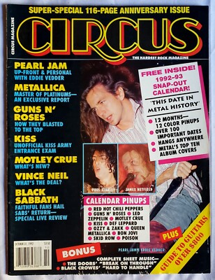 Circus- 1992 Oct- Pearl Jam Hard Rock Metal Music Magazine | eBay