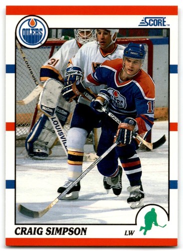 1990-91 Score Craig Simpson Edmonton Oilers #58 | eBay