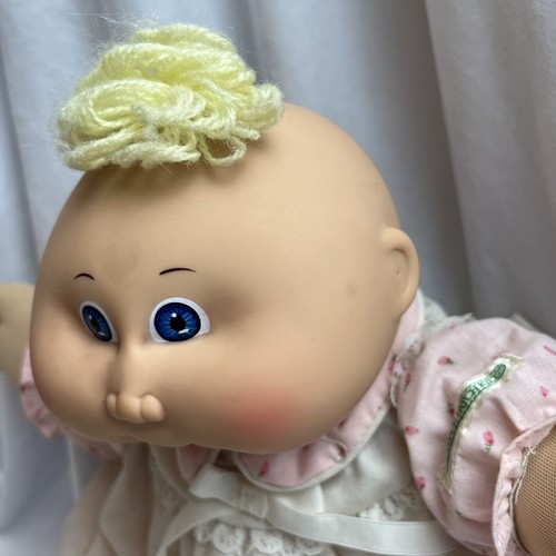 Cabbage Patch Kids Preemie Doll Coleco Blond Tuft Blue Eyes Original ...